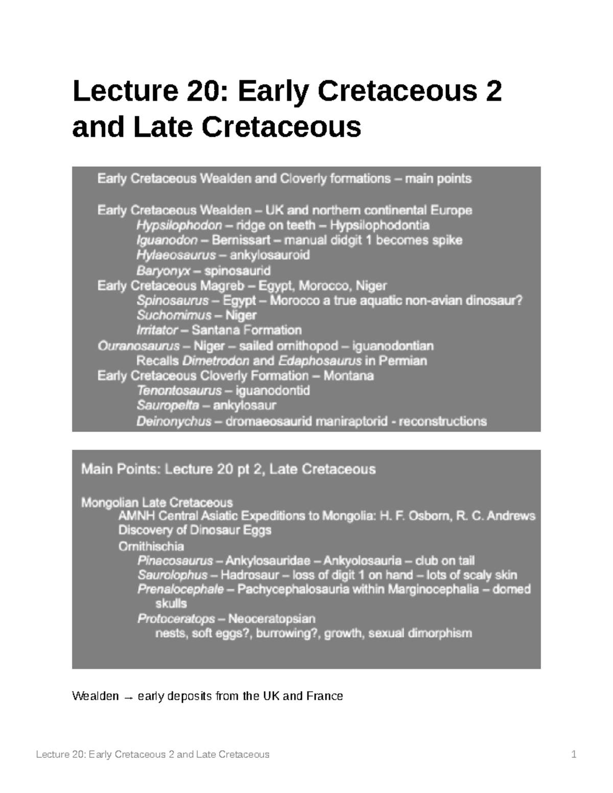 Lecture 20 Early Cretaceous 2 and Late Cretaceous - Lecture 20: Early Cretaceous 2 and Late ...
