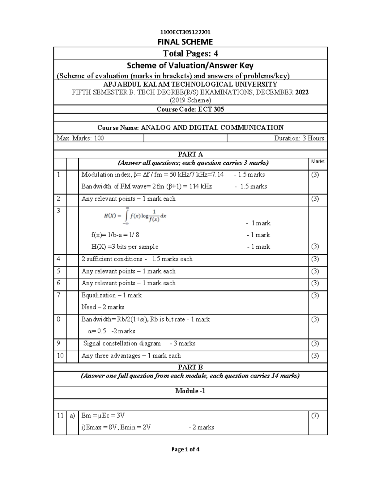 ECT305- Scheme - Digi - 1100ECT FINAL SCHEME Total Pages: 4 Scheme of ...