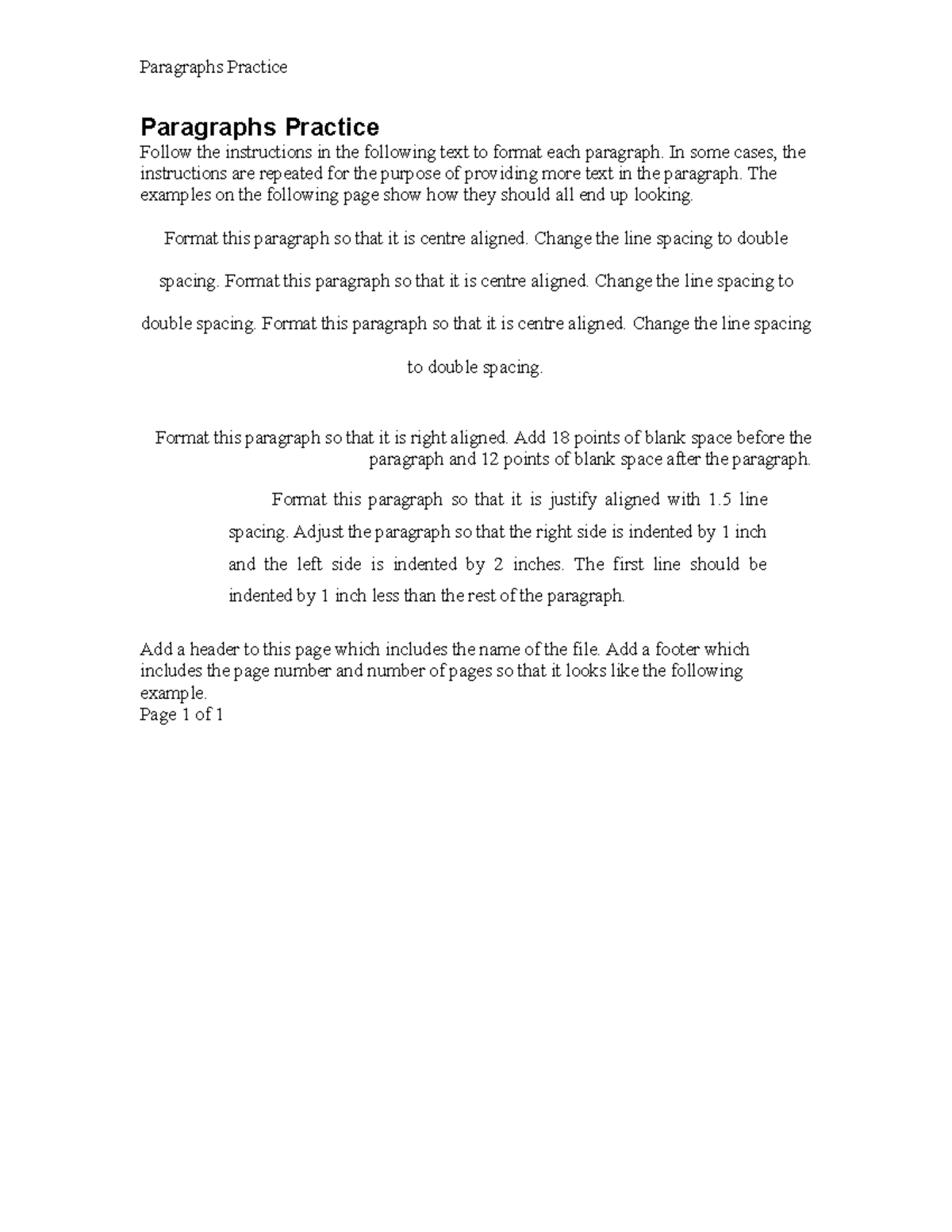 Paragraphs Practice - Paragraphs Practice Paragraphs Practice Follow ...