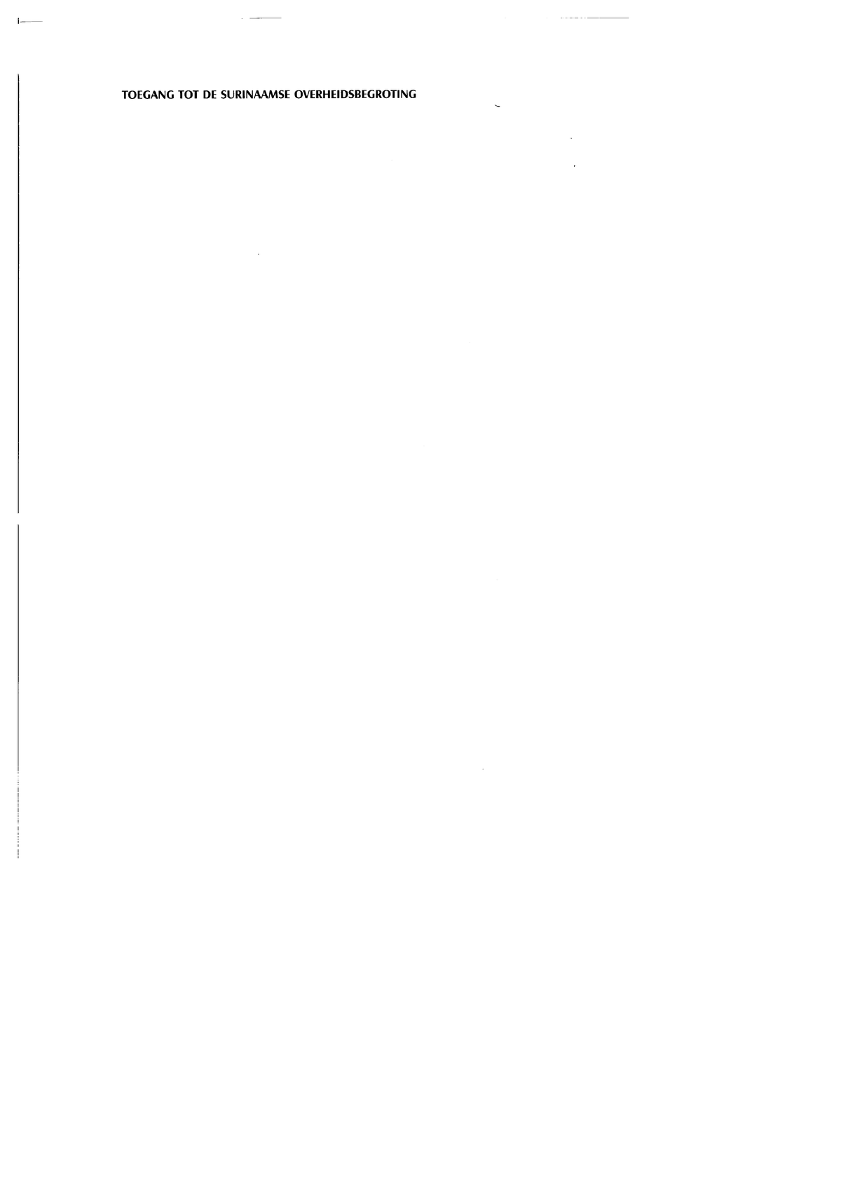 Toegang tot de Surinaamse overheidsbegroting - TOEGANG TOT DE ...