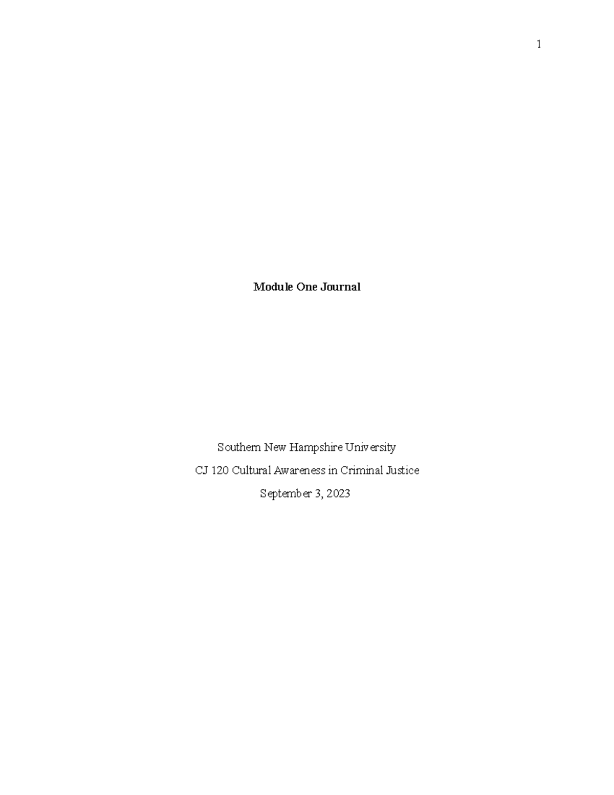 Module One Journal - N/A - Module One Journal Southern New Hampshire ...