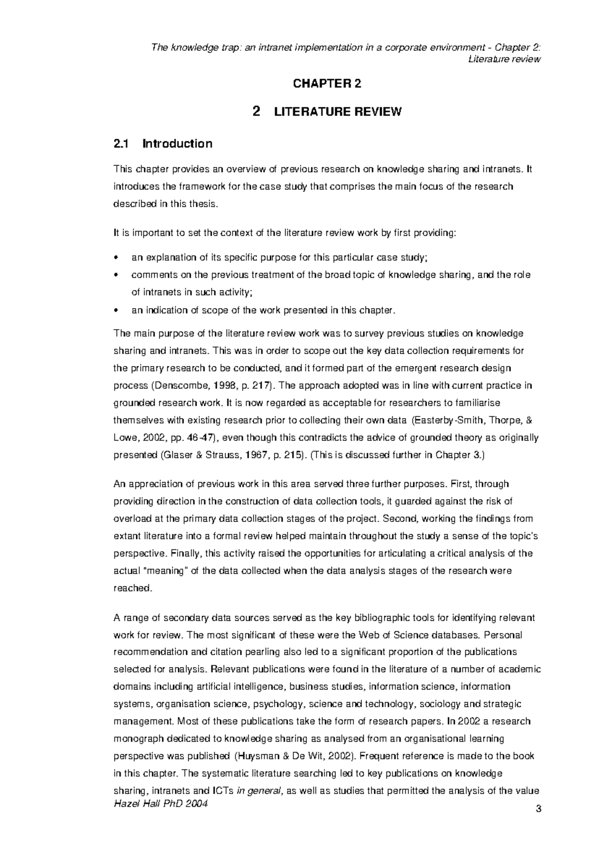 Chapter 2 example - Literature review CHAPTER 2 2 LITERATURE REVIEW 2 ...