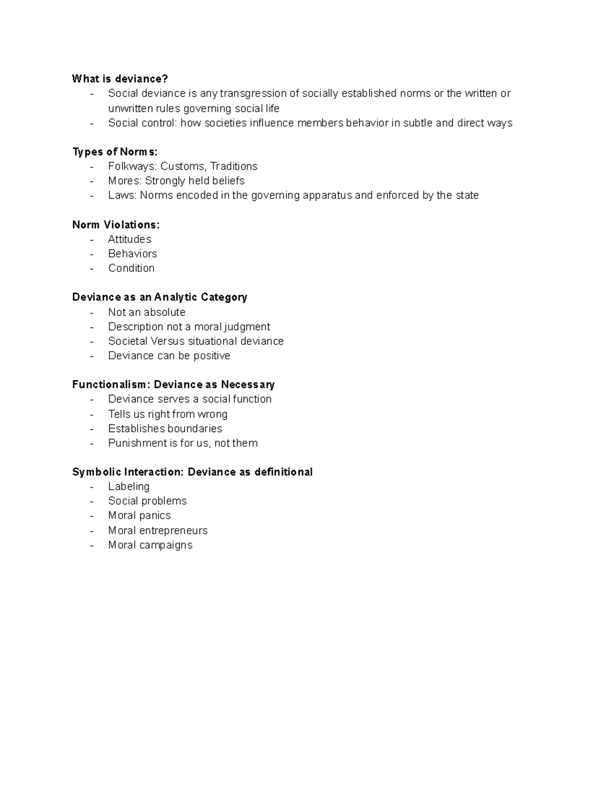 Soc 204 Social Deviance and Norms - What is deviance? - Social deviance ...