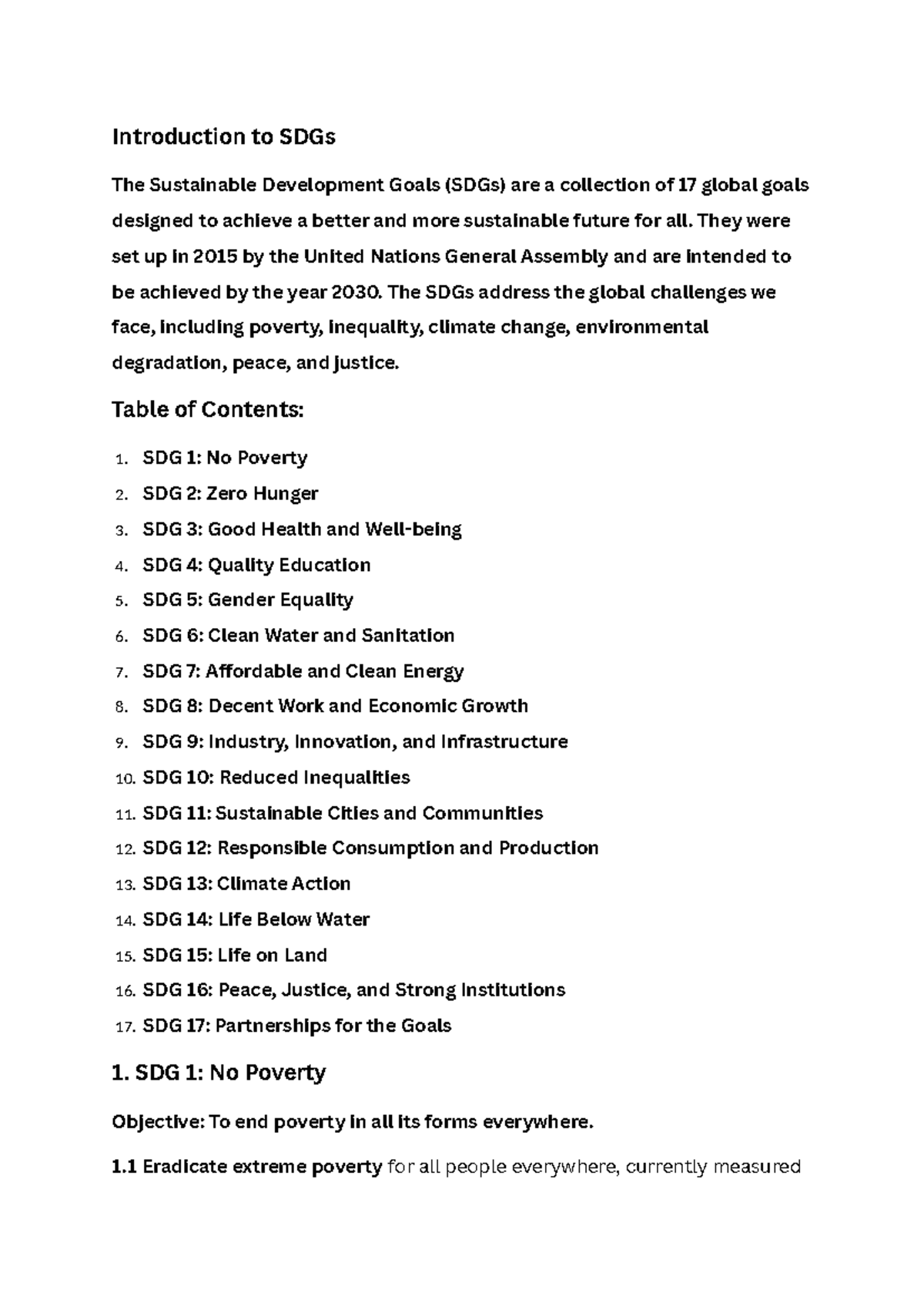 Introduction to SDGs - hsajbib - Introduction to SDGs The Sustainable ...