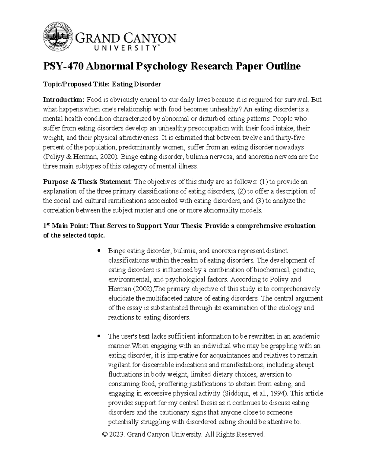 9 - HOPE THIS HELPS - PSY-470 Abnormal Psychology Research Paper ...