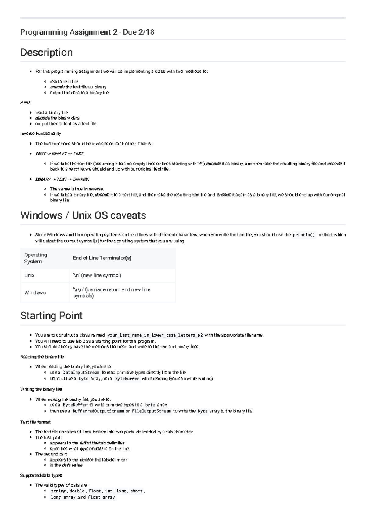 Programming Assignment 2 - That is: TEXT -> BINARY -> TEXT: TEXT -> BINARY -> TEXT: If - Studocu