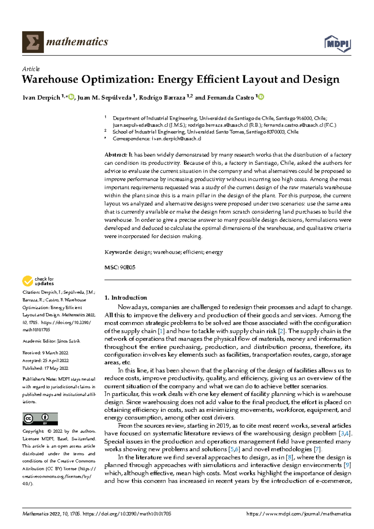Mathematics-10-01705 - Citation: Derpich, I.; Sepúlveda, J.; Barraza, R ...