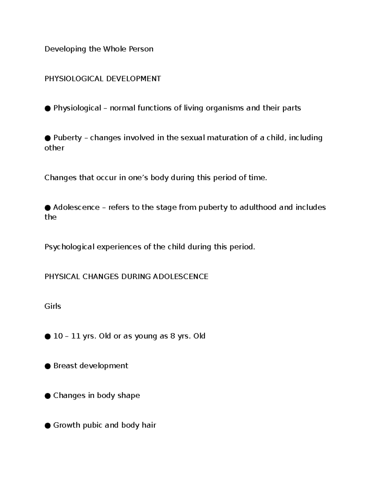 Personal Development Lesson 2 - Developing the Whole Person ...