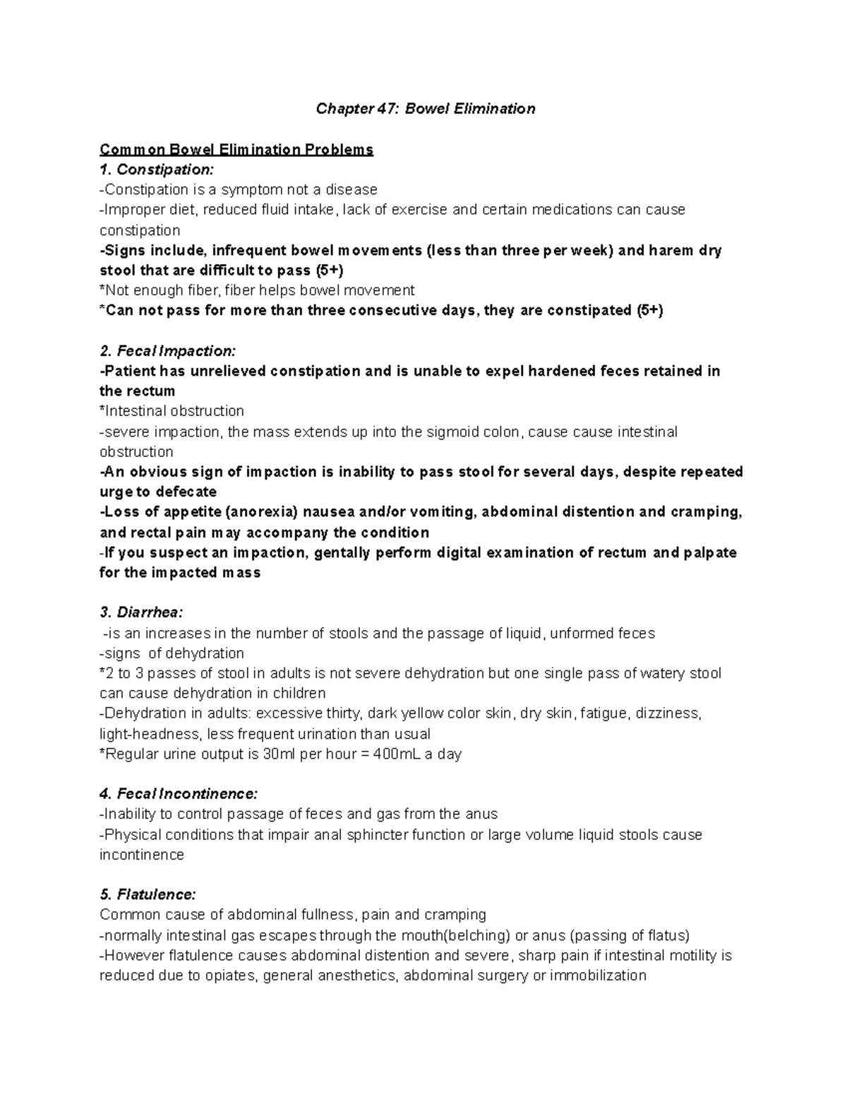 Chapter 47 Bowel Elimination (Part 2) - Chapter 47: Bowel Elimination ...