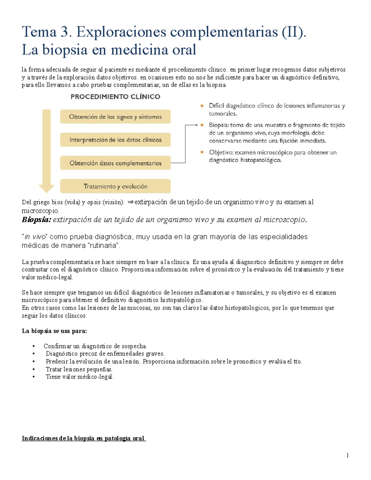 Tema 3. Exploraciones complementarias (II). La biopsia en medicina oral - Tema 3. Exploraciones ...