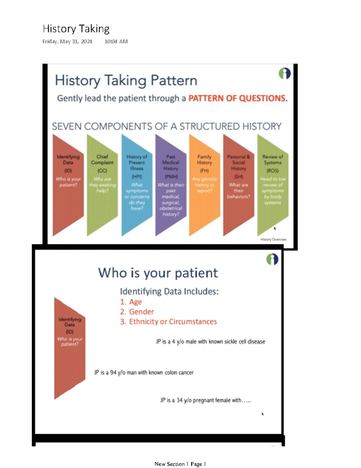 Ihuman Tips - 6512c - History Taking Friday, May 31, 2024 10:04 AM ...