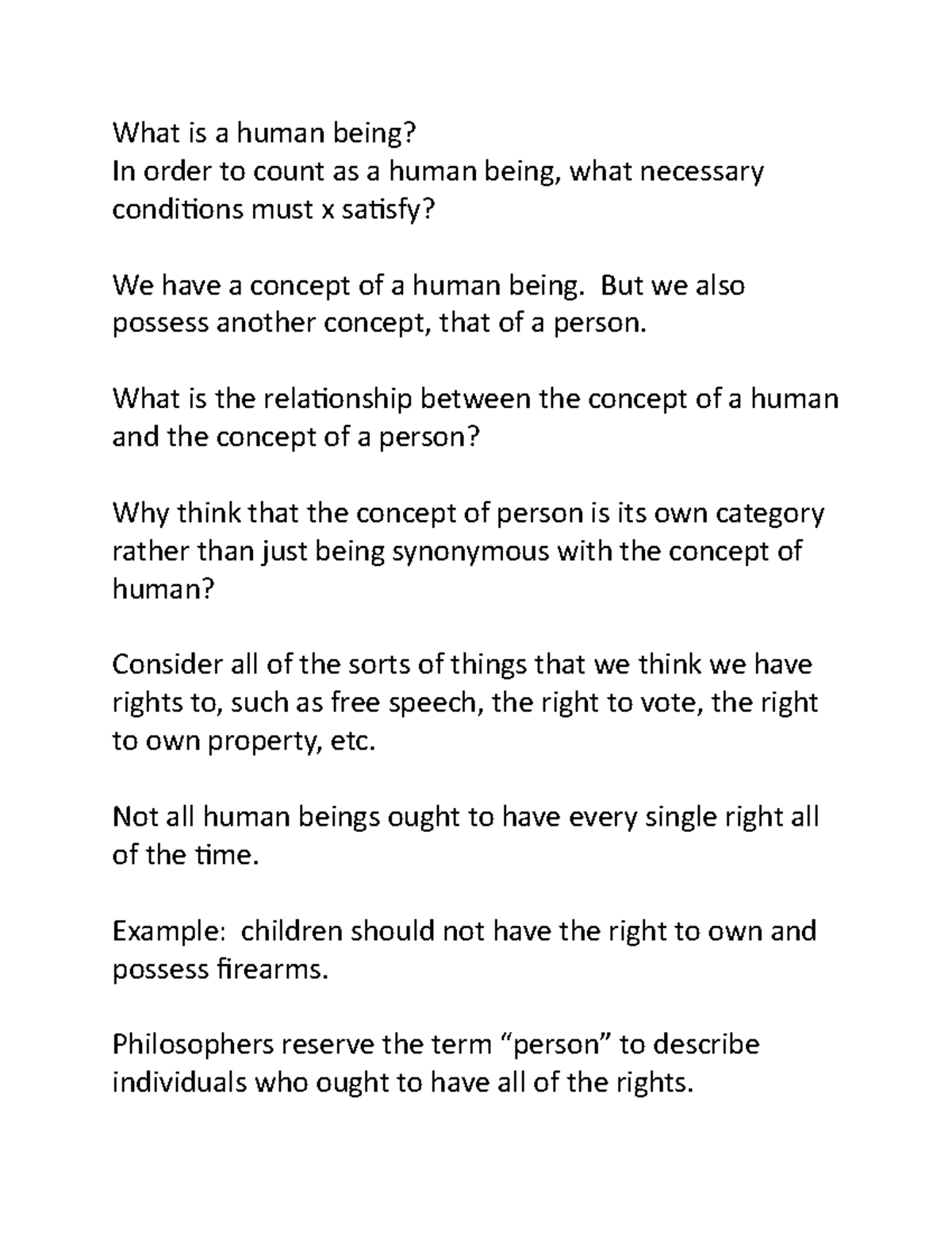 13. Humans and Persons - What is a human being? This lesson was talking ...