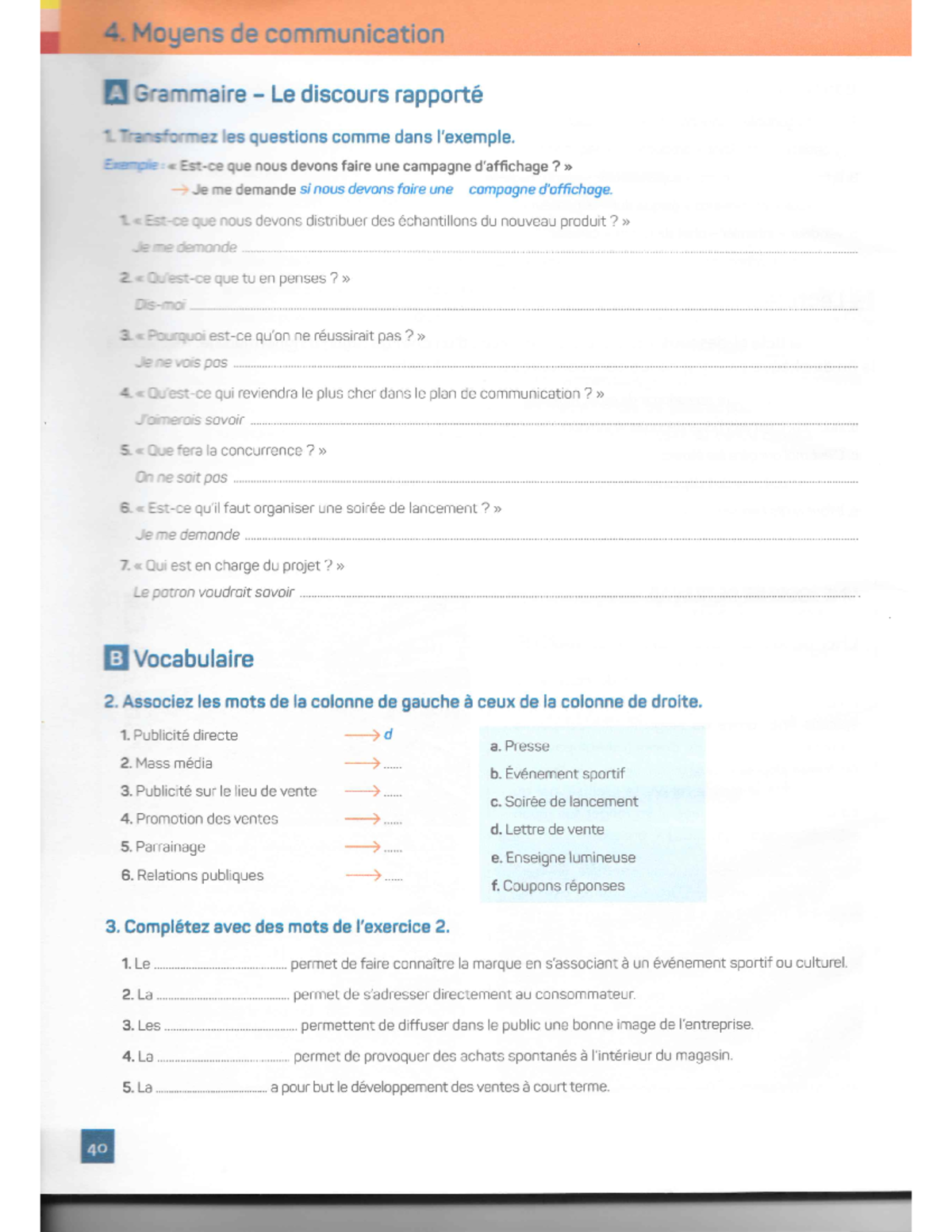 Unité 4-4.4 français - Frans 3 - Studocu