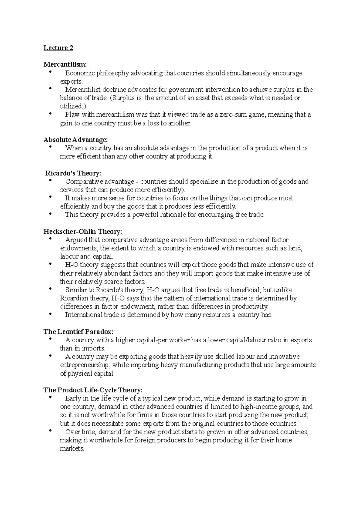 Lecture 2 - Professor Bilal Rafi - Lecture 2 Mercantilism: Economic ...
