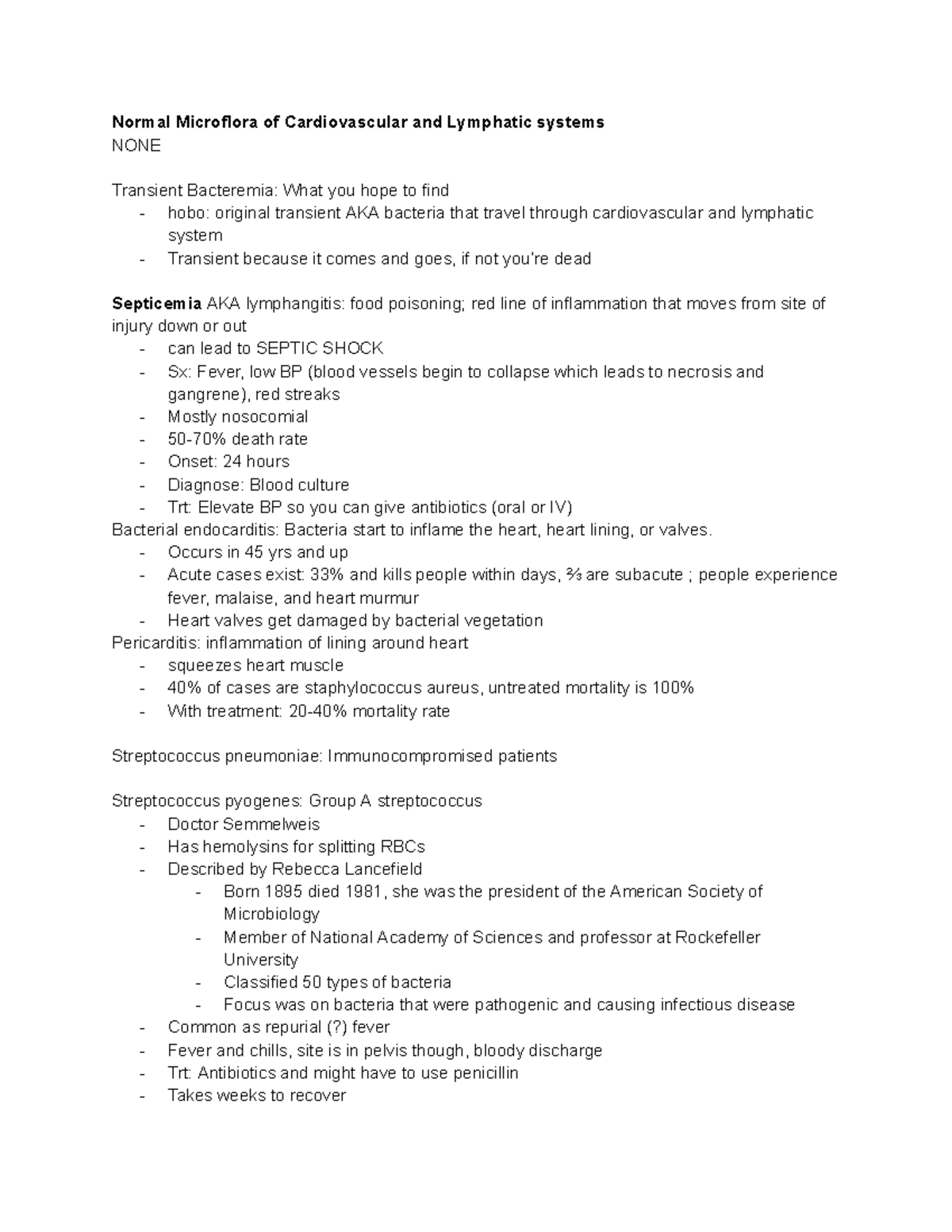 Microbiology Ch. 23 - Cardiovascular, lymphatic, and systemic diseases ...