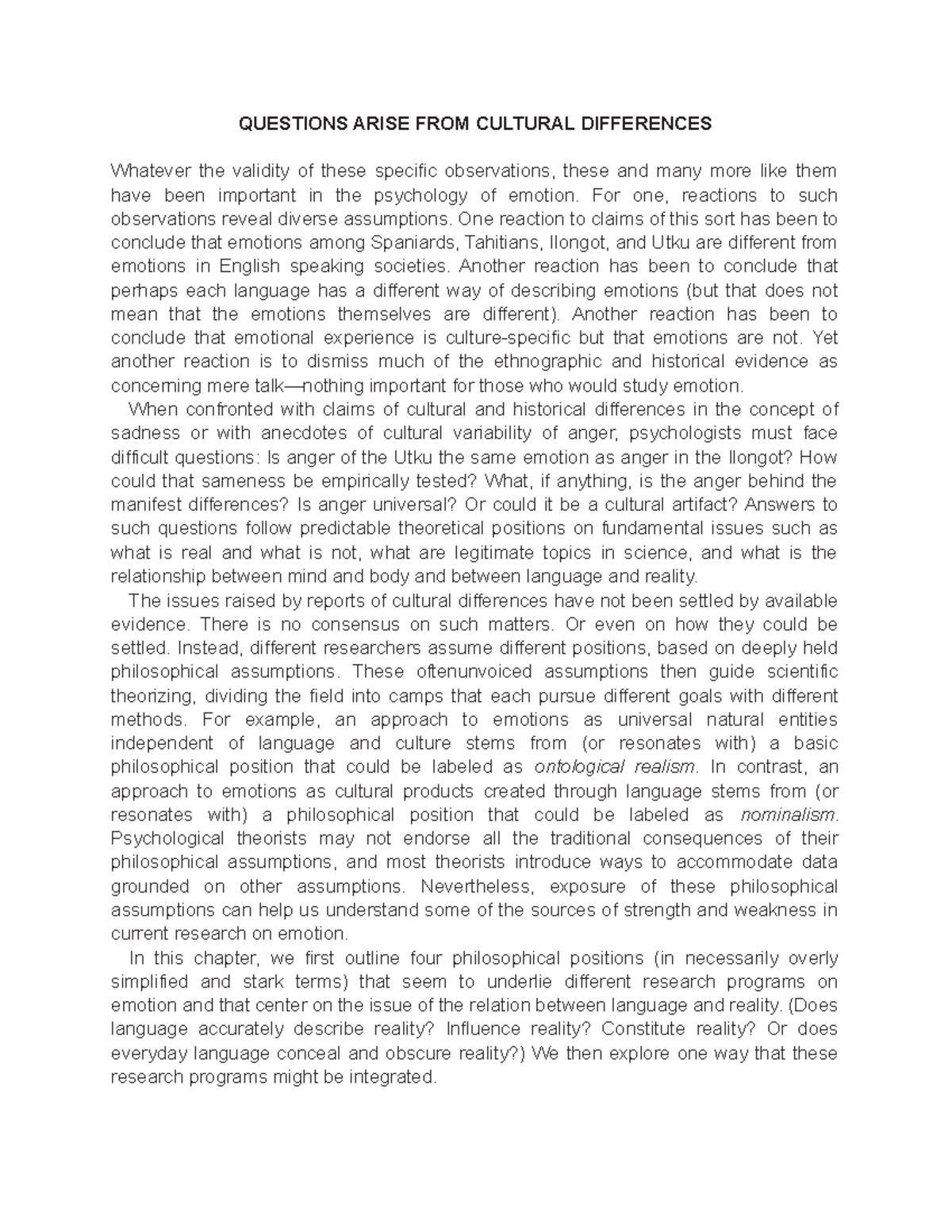 Emotion, Affect, and Mood in Social Judgments - QUESTIONS ARISE FROM ...