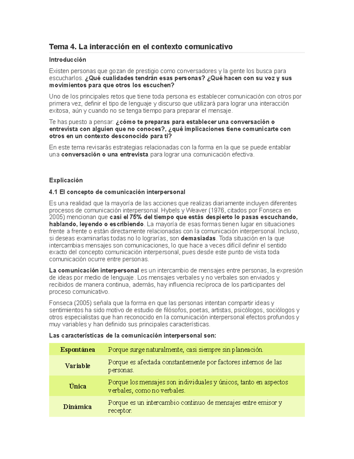 Tema 4 comun - tema 4 - Tema 4. La interacción en el contexto ...