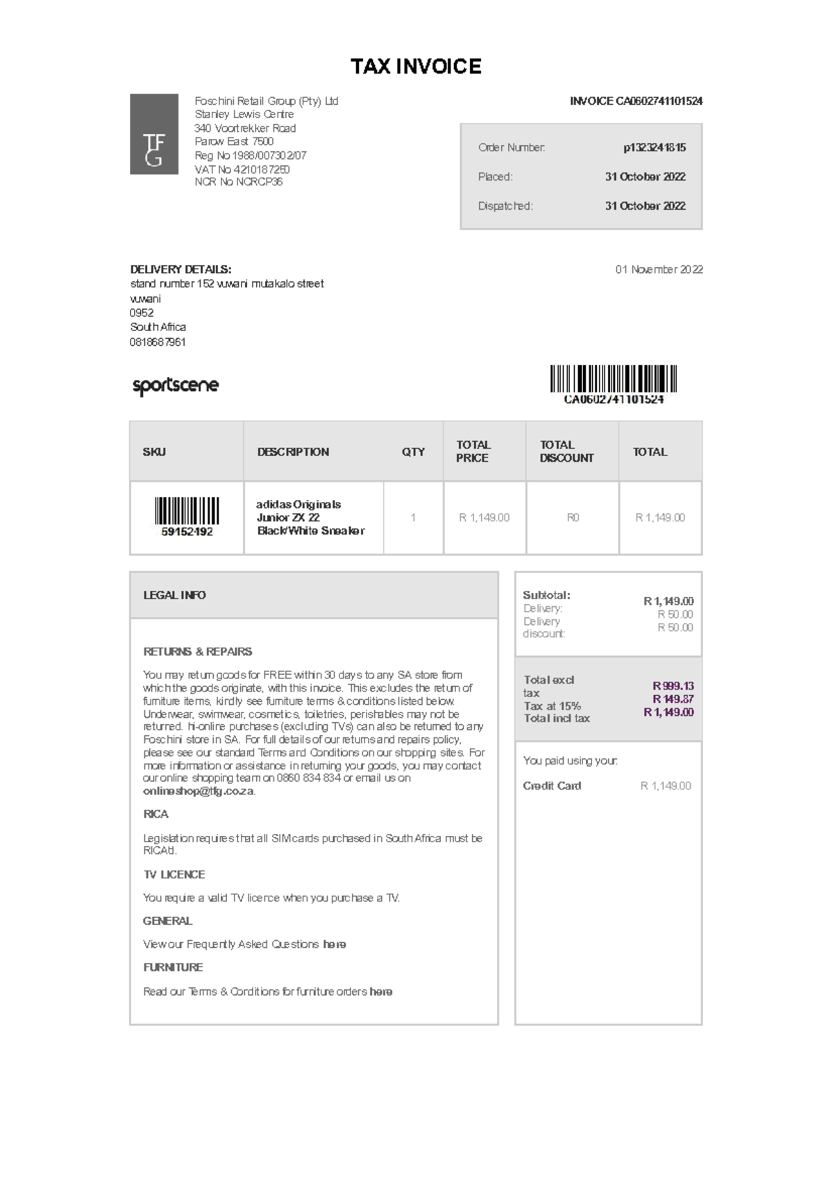 2f1cf260 937e 4421 a16b dd75b1072f69 - TAX INVOICE Foschini Retail ...