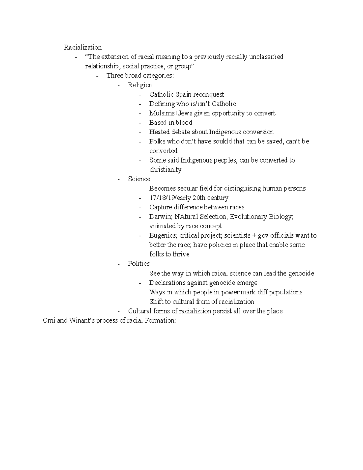 Untitled document (26) - Racialization “The extension of racial meaning ...