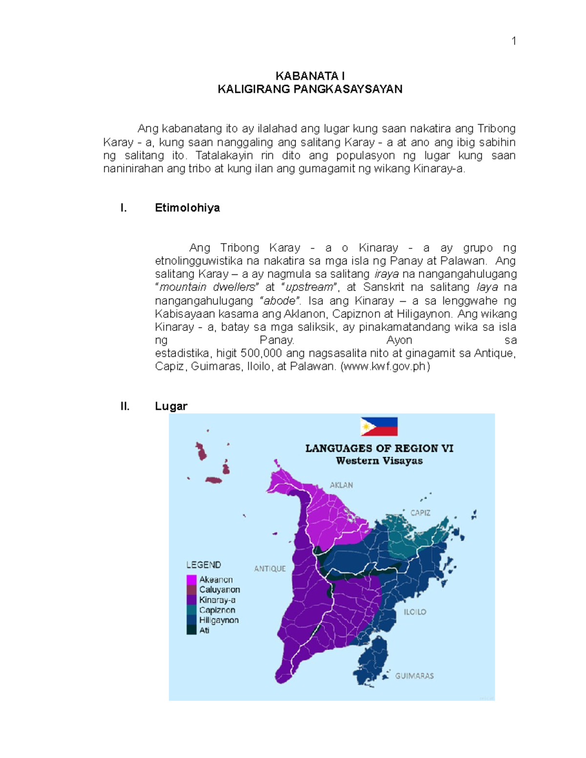 439074043-Karay-a - KABANATA I KALIGIRANG PANGKASAYSAYAN Ang kabanatang ...