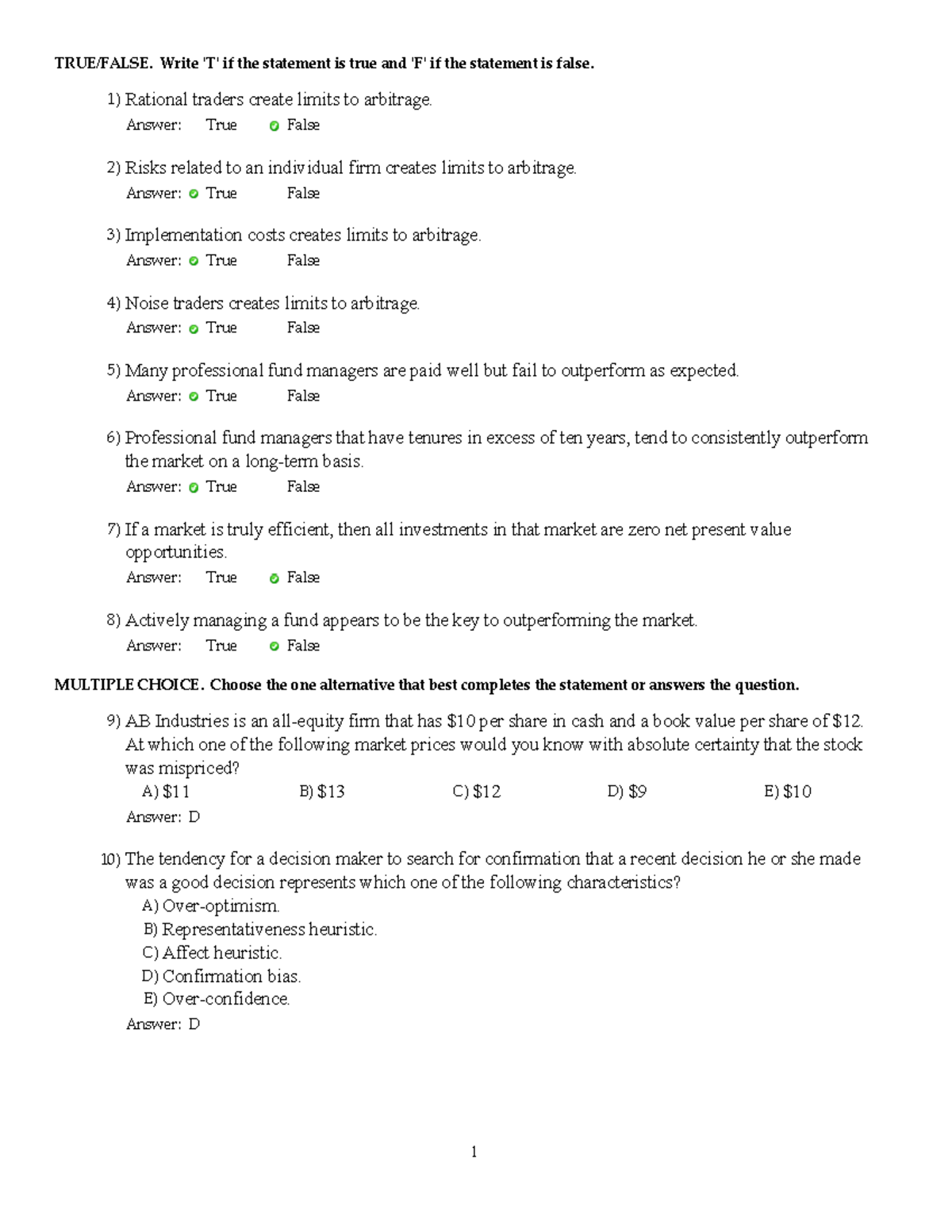 Corporate Finance- Practice Questions - ADM123 - Studocu