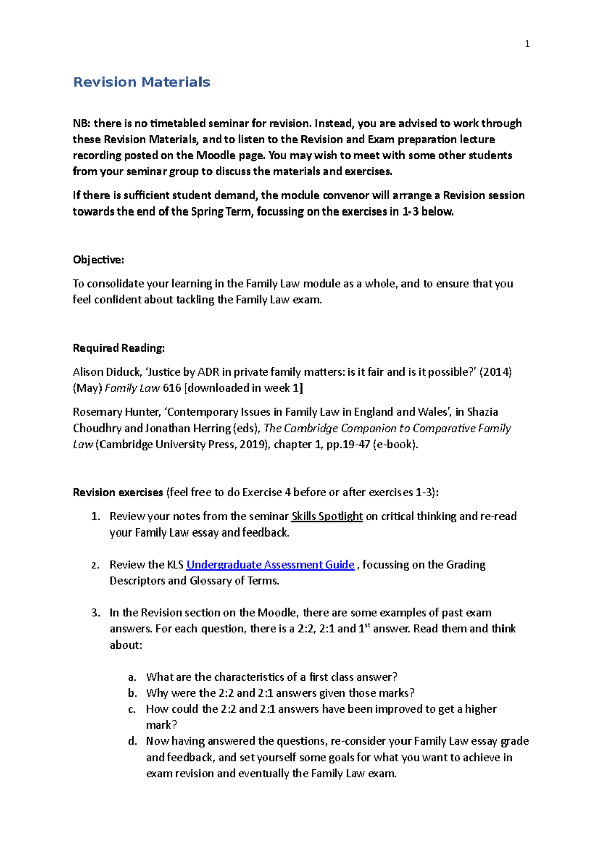 Revision materials LW591 2022-23 - 1 Revision Materials NB: there is no ...