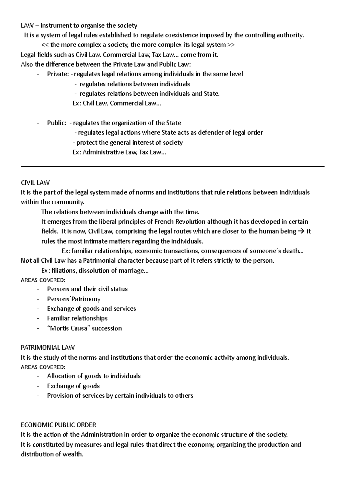 LAW – instrument to organise the society - Apuntes 1 - LAW – instrument ...