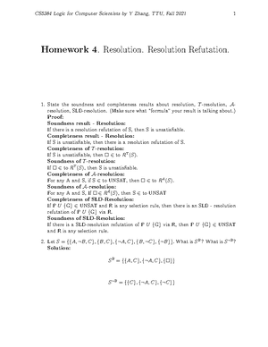 CS 5380 Homework 3 - CS5384 Logic for Computer Scientists by Y Zhang, TTU, Fall 202 1 1 Homework ...