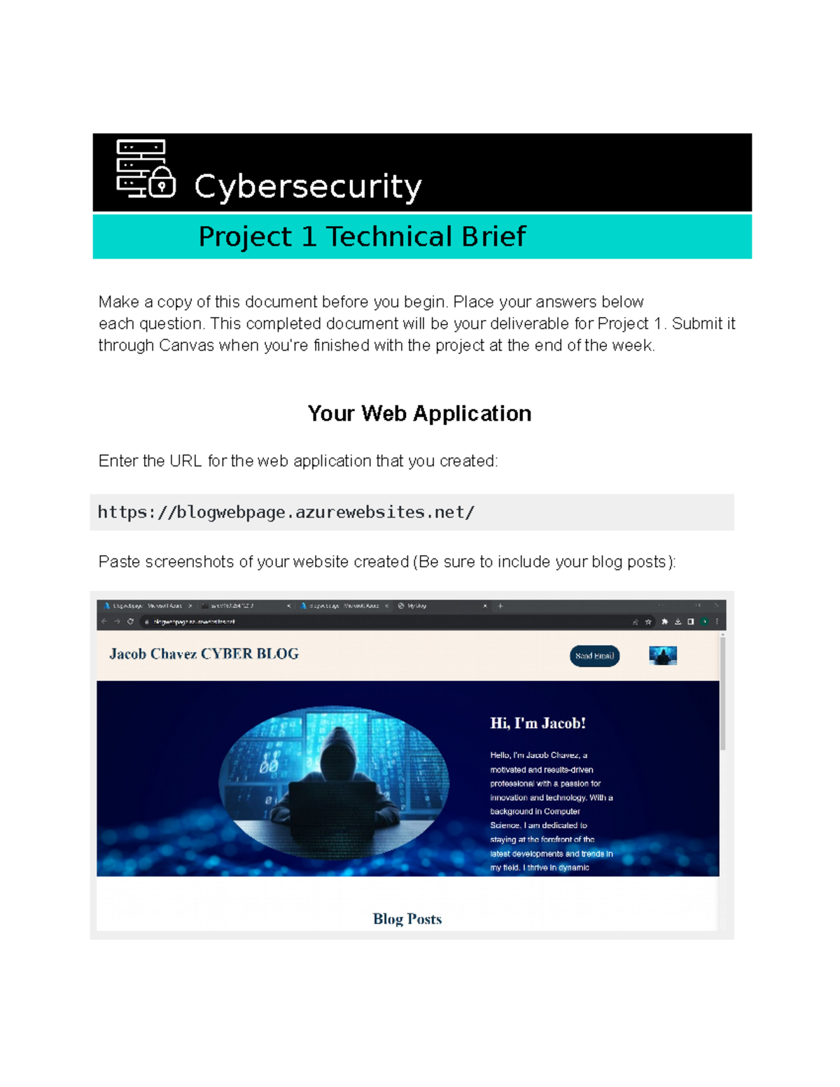 Project 1 Technical Brief - Cybersecurity Project 1 Technical Brief ...