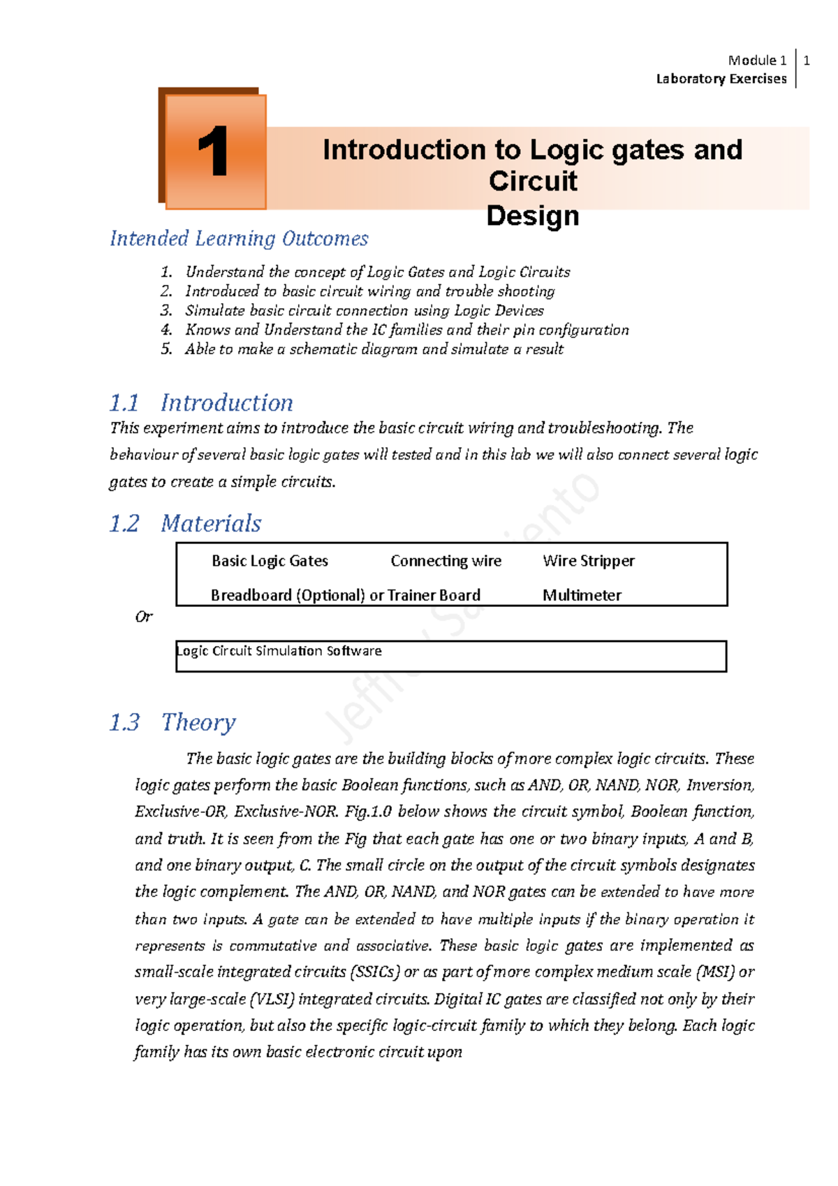Group 6 Modlab- Logic EE-3102 - 1 Introduction to Logic gates and ...
