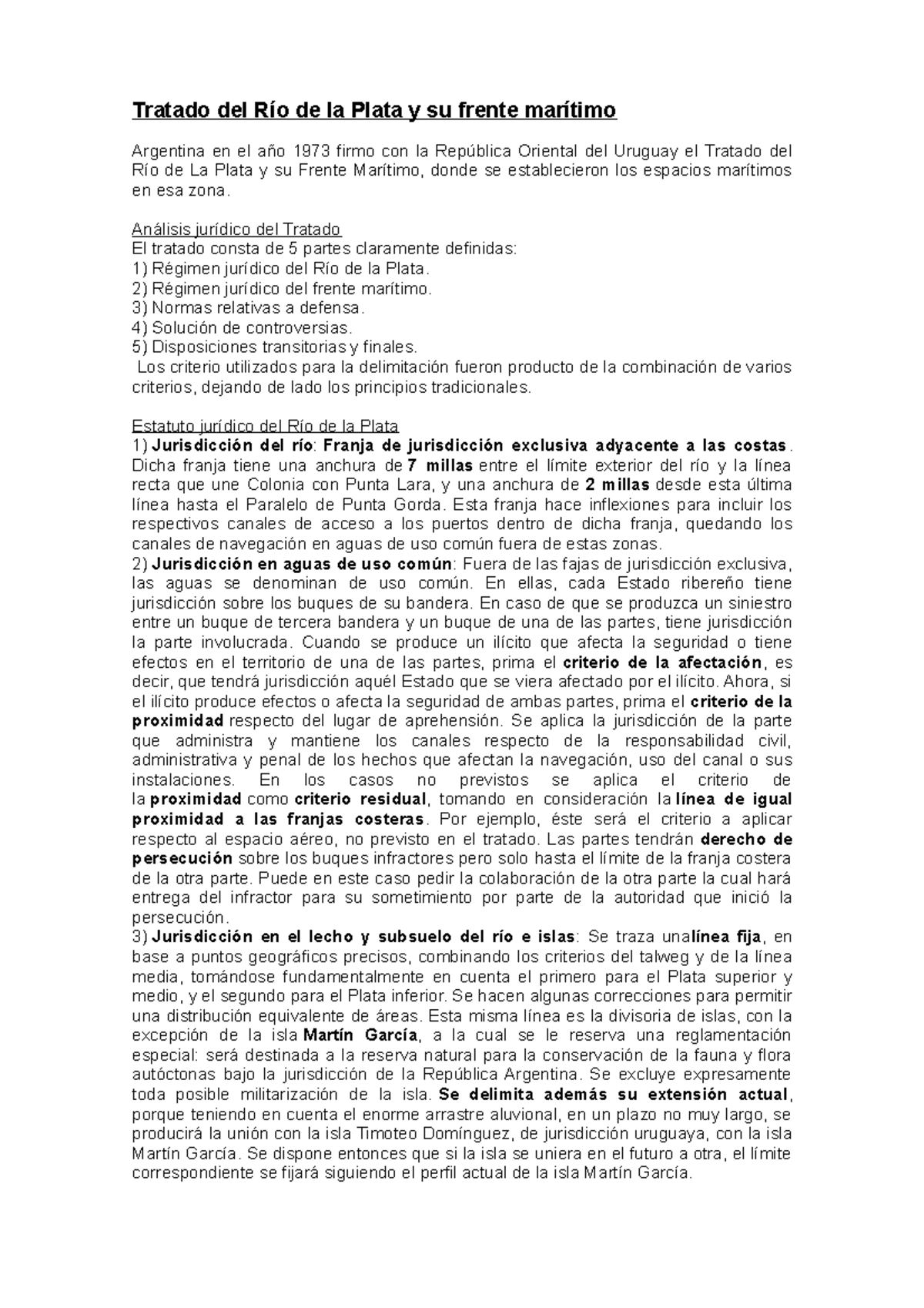 Tratado del Río de la Plata y su frente marítimo - Tratado del Río de ...