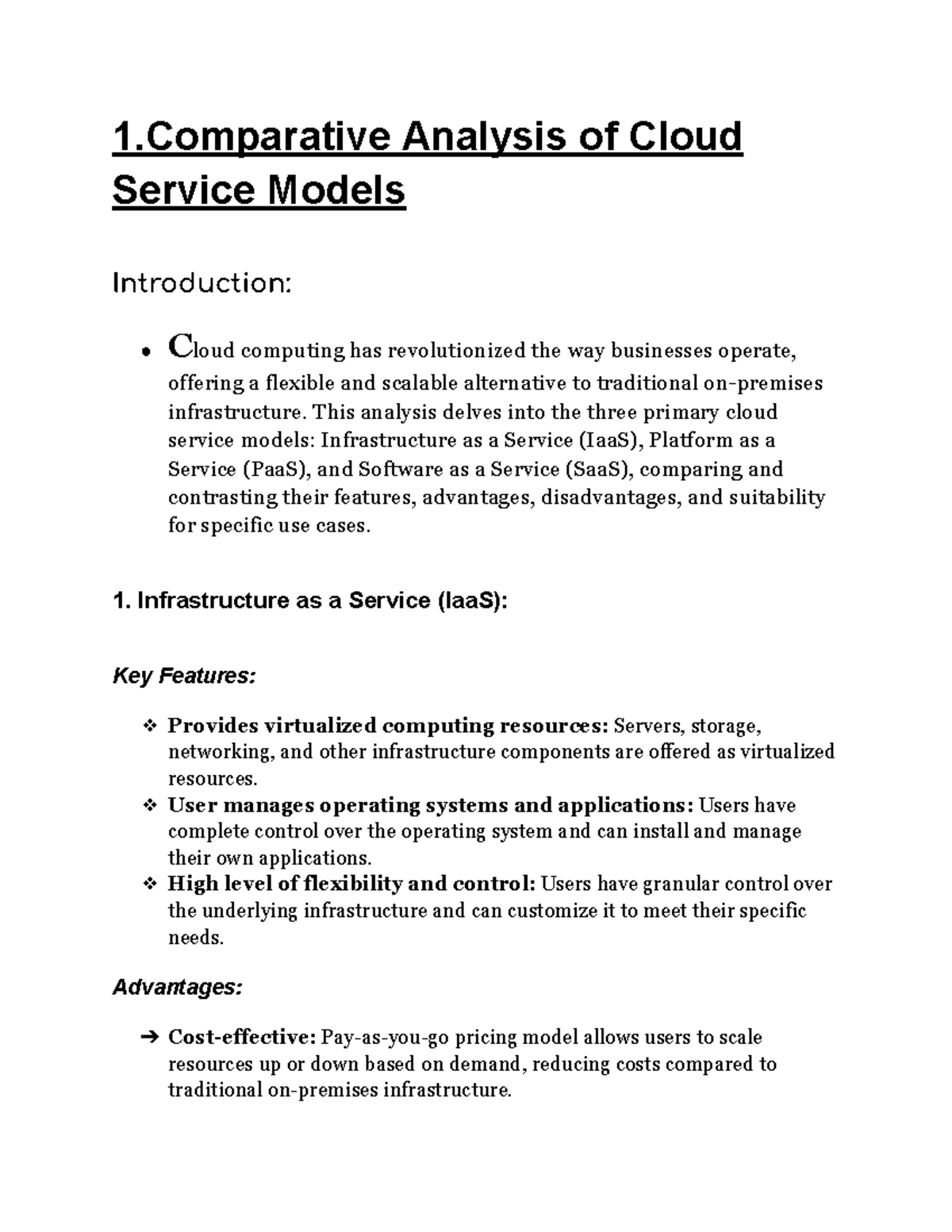Cloud computing - This analysis delves into the three primary cloud ...