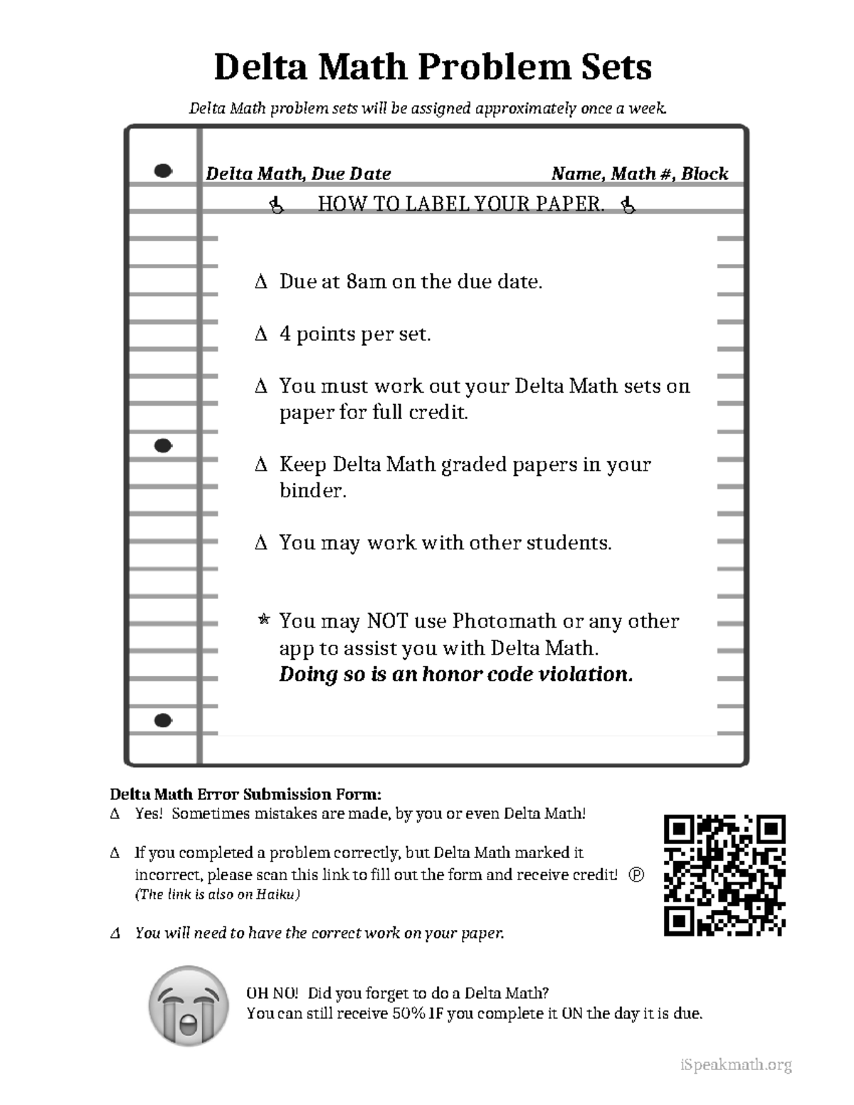 320439867 Delta Math docx - Delta Math Problem Sets Delta Math, Due ...