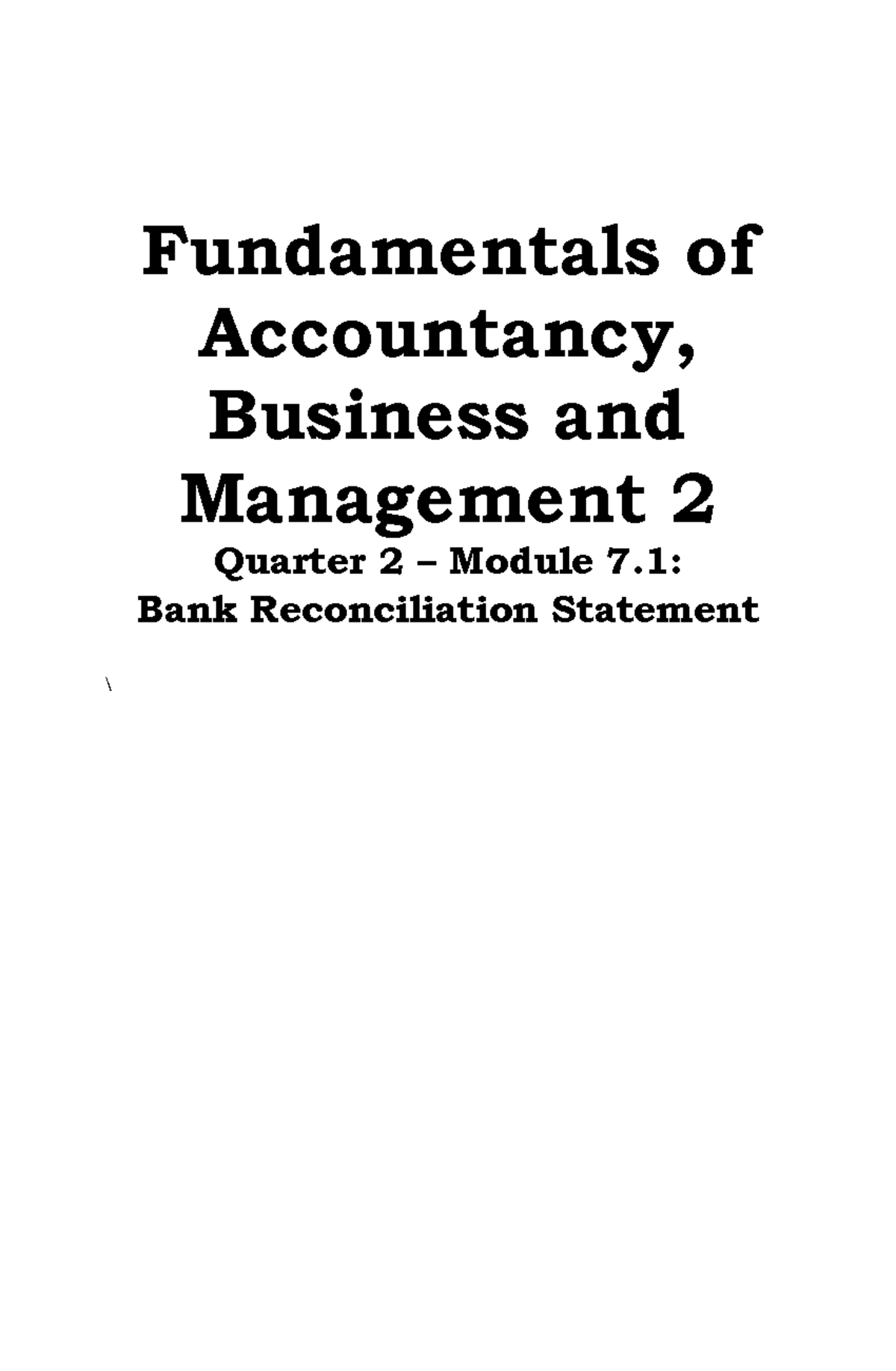 Fundamentals of Accountancy, Business and Management 2 Quarter 2 ...