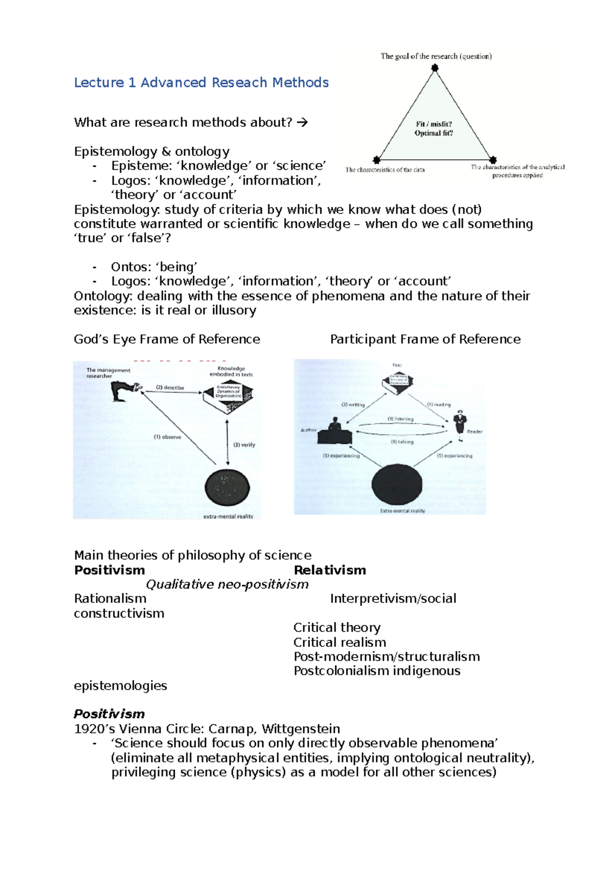 Lecture 1 Advanced Research Methods - Radboud Universiteit - Studeersnel