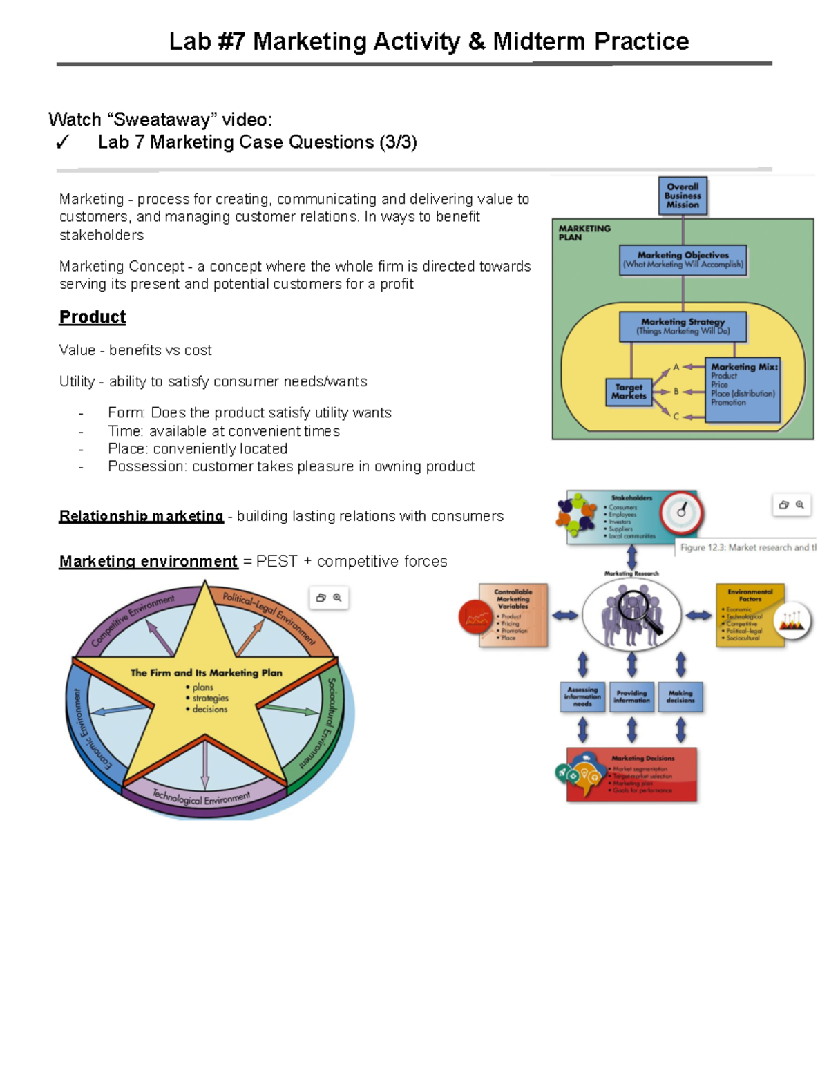 Lab #7 - Lab 7 notes - Lab #7 Marketing Activity & Midterm Practice ...