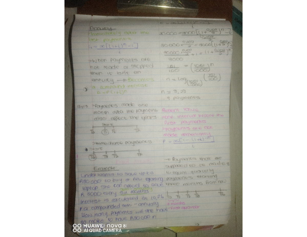 Study notes - Practice materials on Grade 12 financial mathematics ...