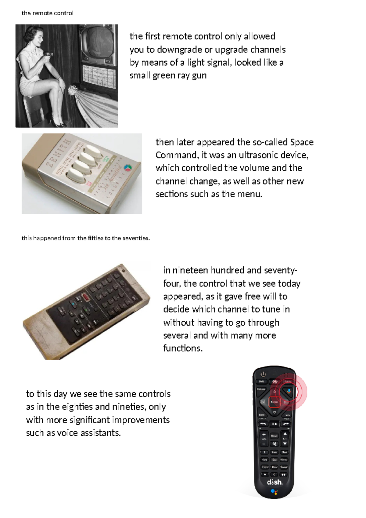 Ingles s11 - the remote control this happened from the fifties to the ...