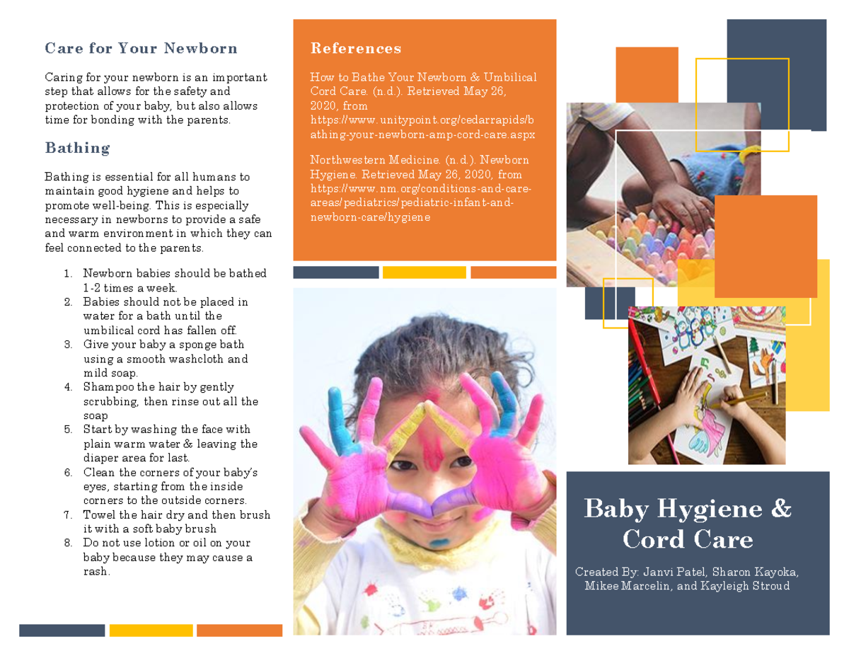 Maternal-Child RUA Baby Hygeine and Cord Care Outline and Brochure ...