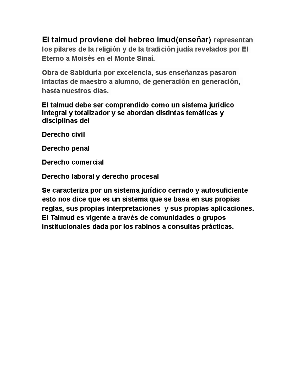 Resume DEL Talmud - El talmud proviene del hebreo imud(enseñar ...