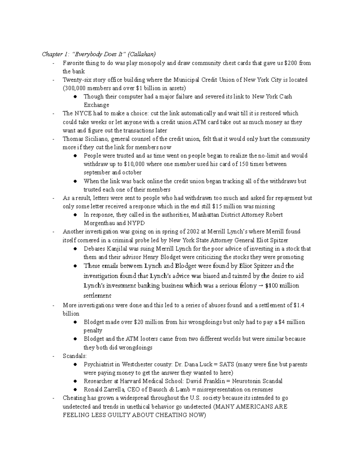 Chapter 1 “Everybody Does It” - Chapter 1: “Everybody Does It ...