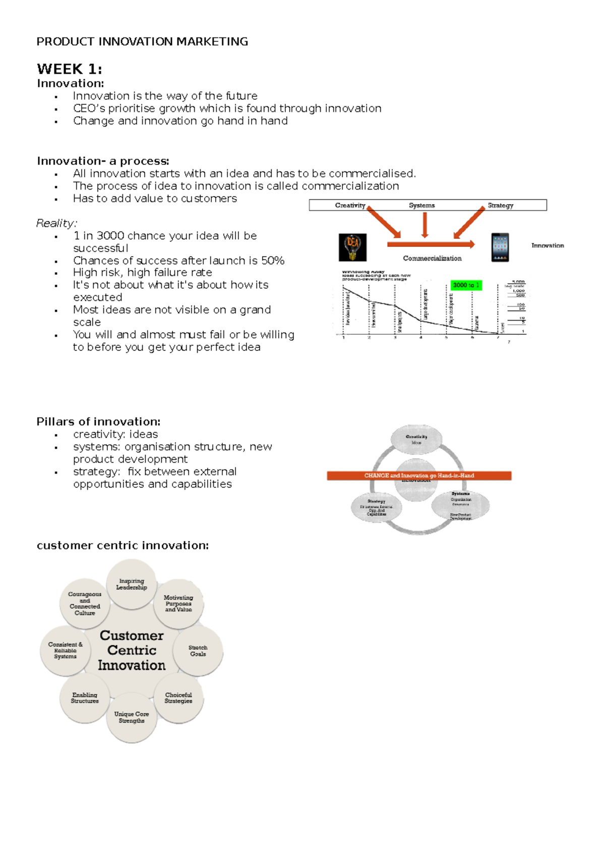 Lecture notes week 1 topics and concepts - PRODUCT INNOVATION MARKETING ...