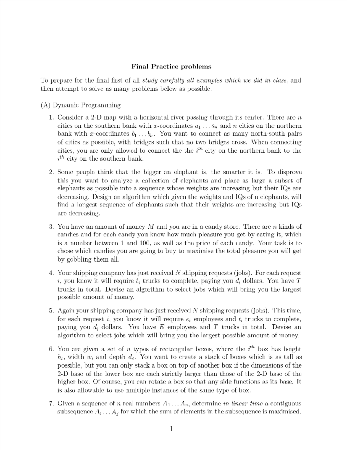 Practice problems DP Max Flow - COMP3121 - Studocu