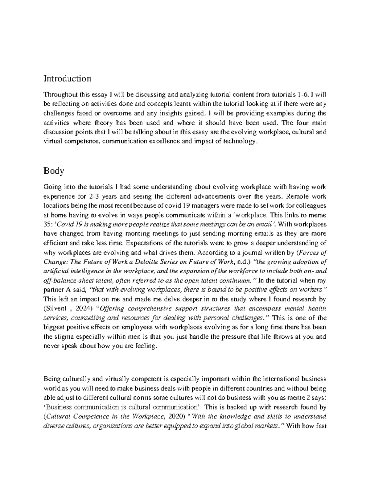 Assessment A – Tutorial Submission - Introduction Throughout this essay ...
