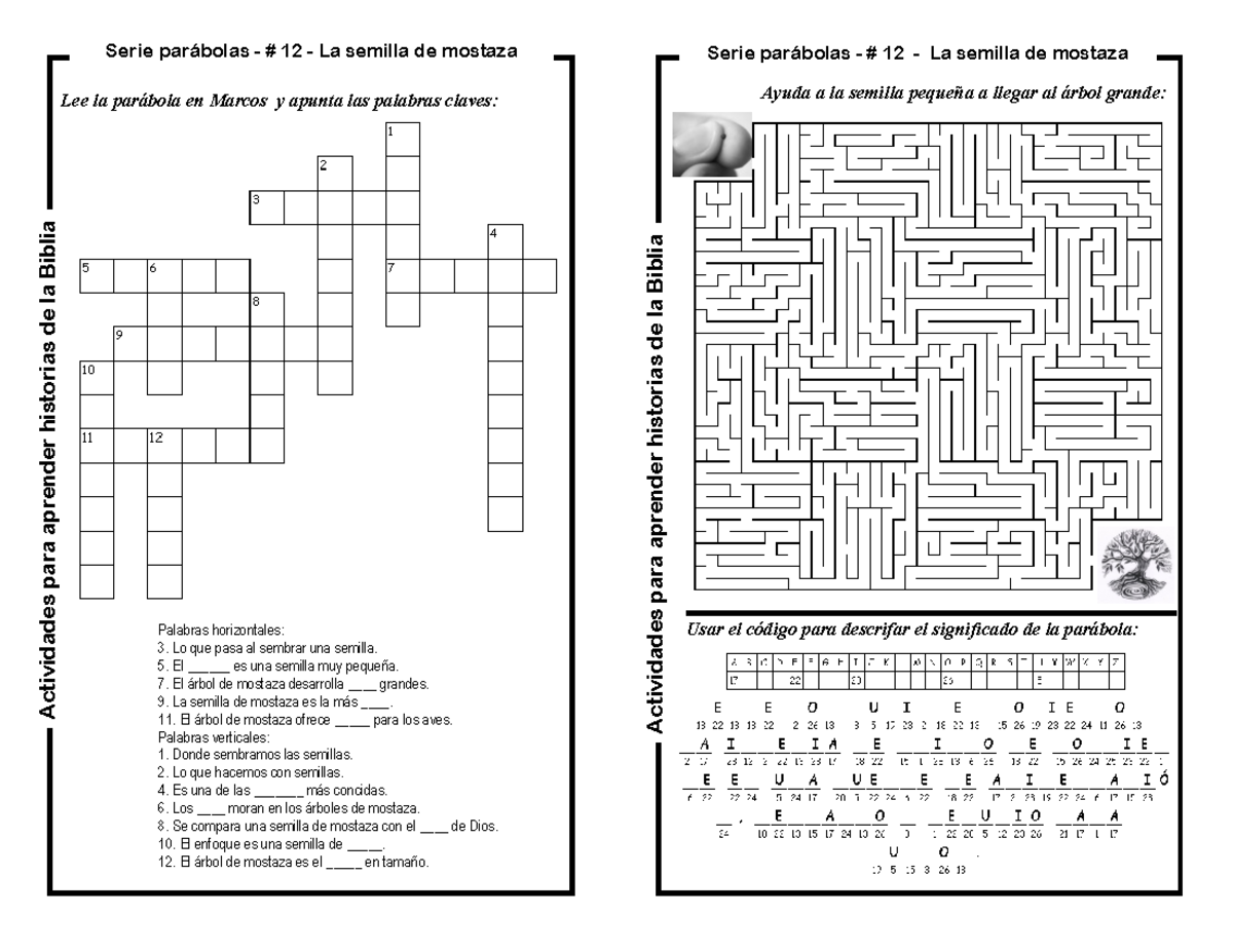 359264932 Hoja Actividades Parabola Semilla de Mostaza - Serie ...