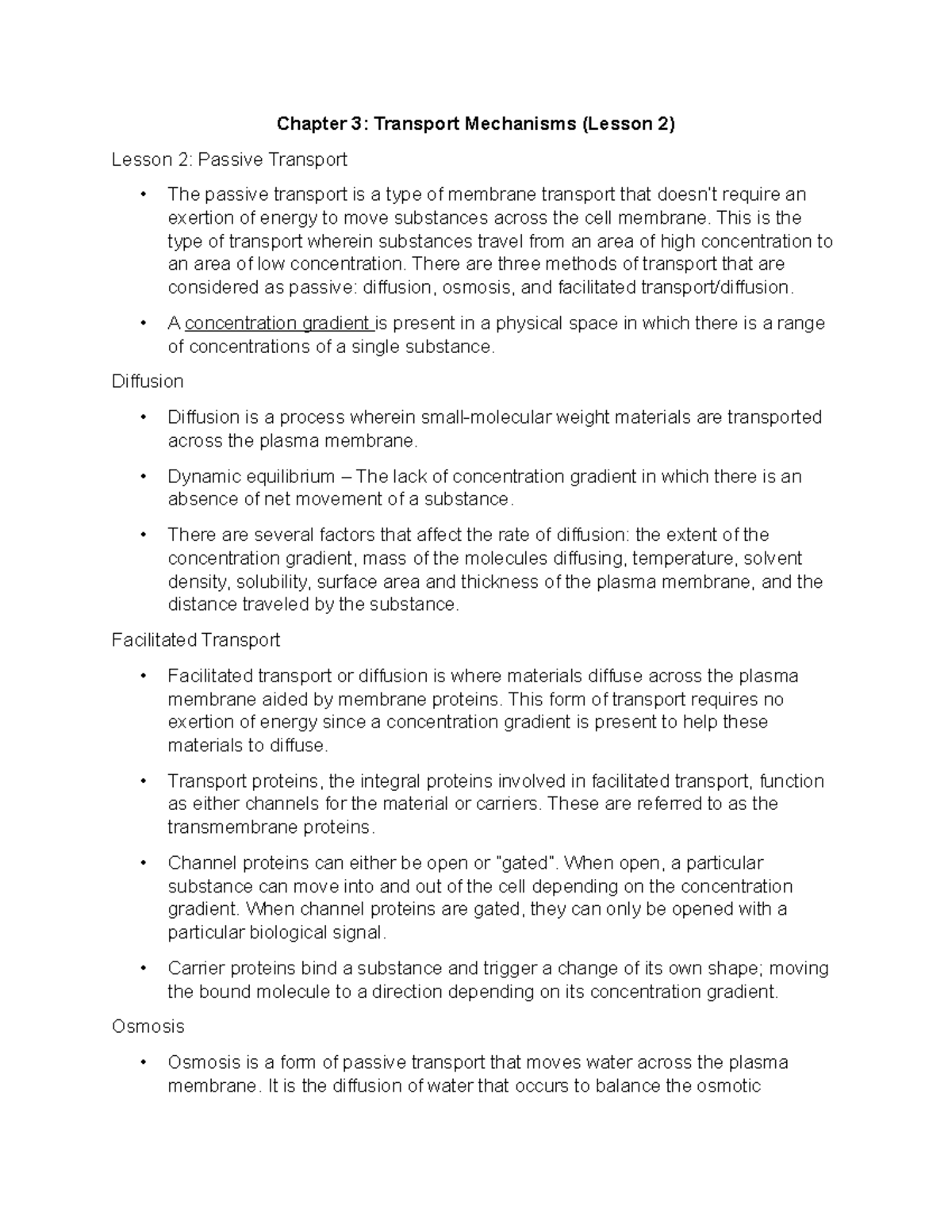 Chapter 3 Transport Mechanisms (Lesson 2) - Science, Technology ...
