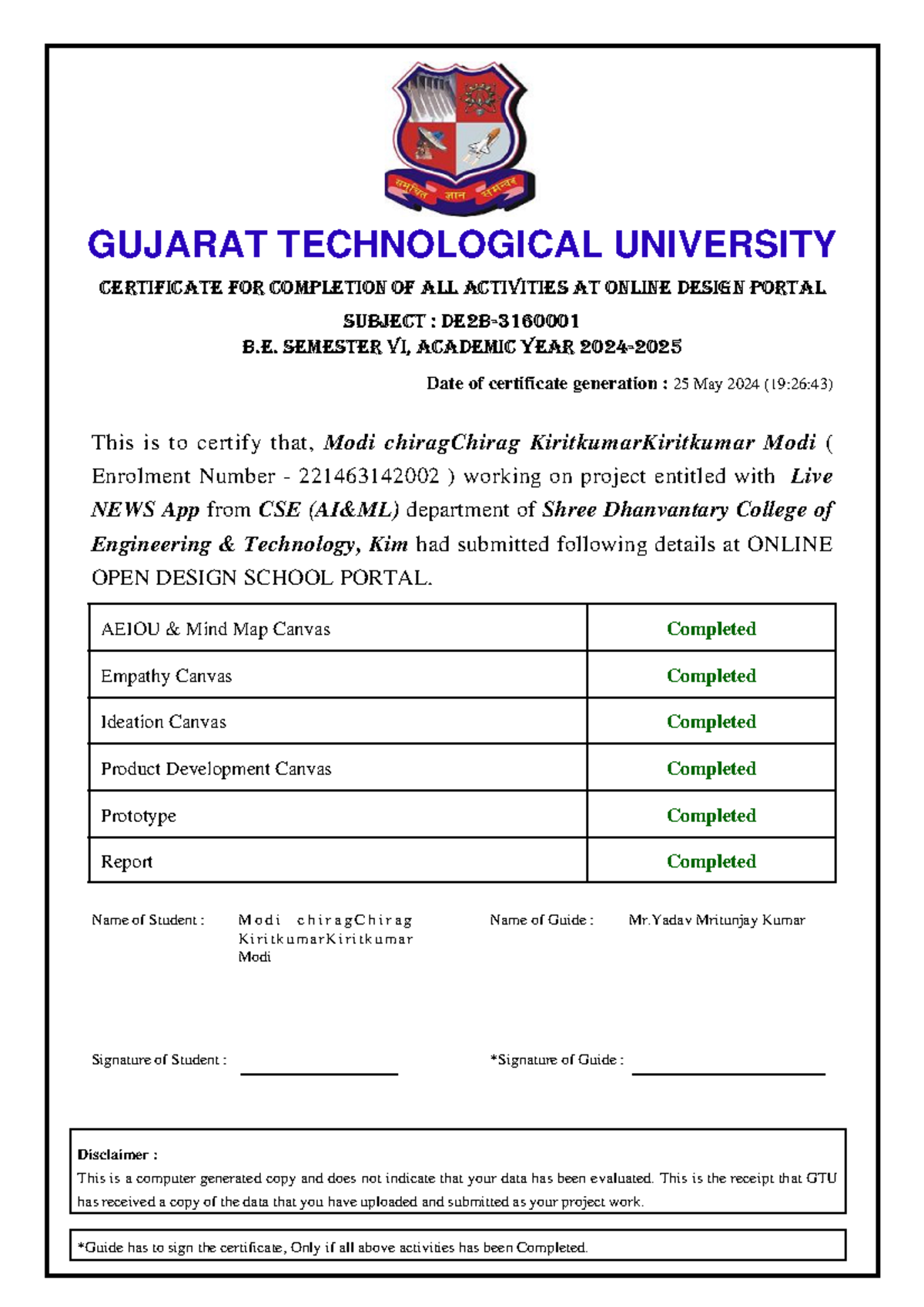 221463142002 Completion Certificate (1) (1) - GUJARAT TECHNOLOGICAL ...