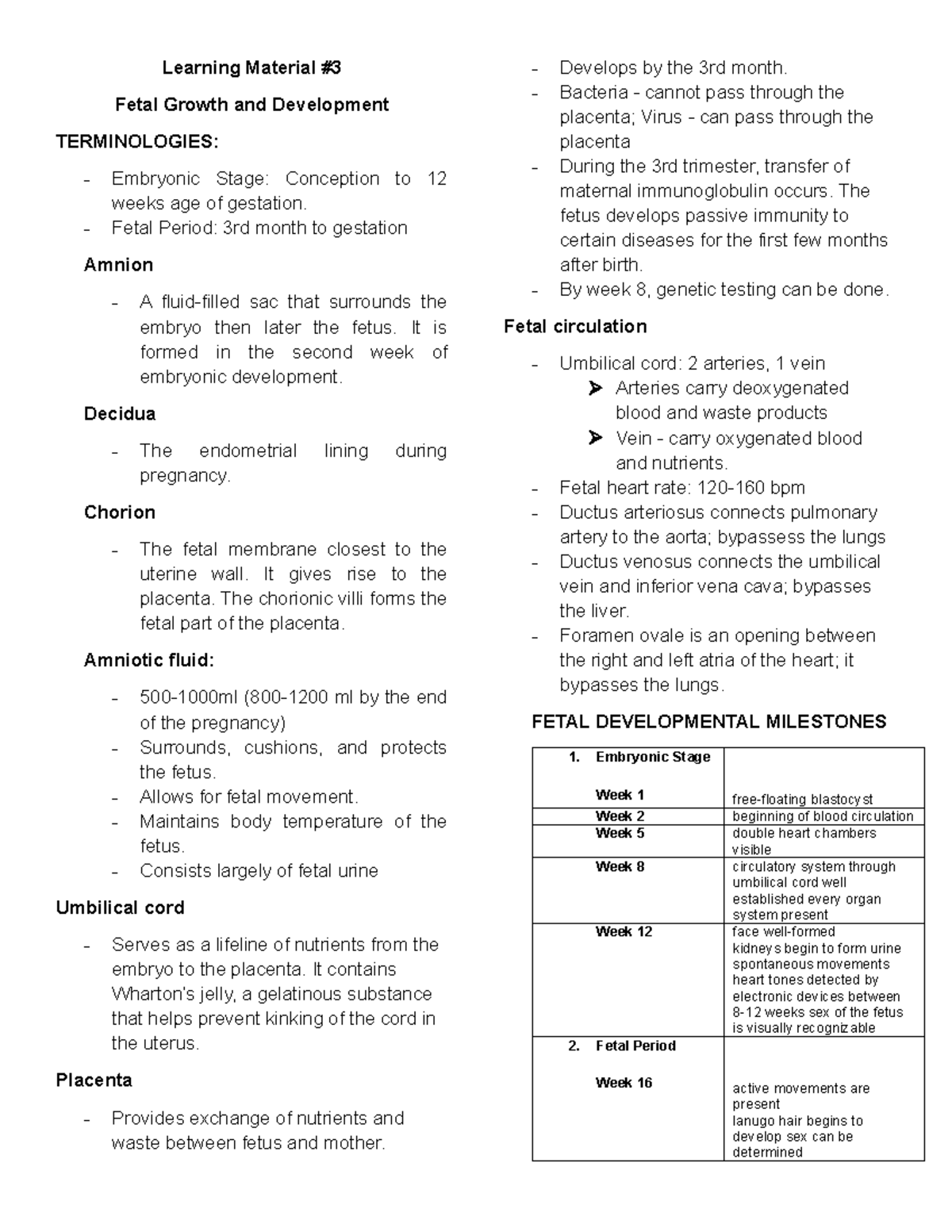 LM-3 - ..... - Learning Material Fetal Growth and Development ...