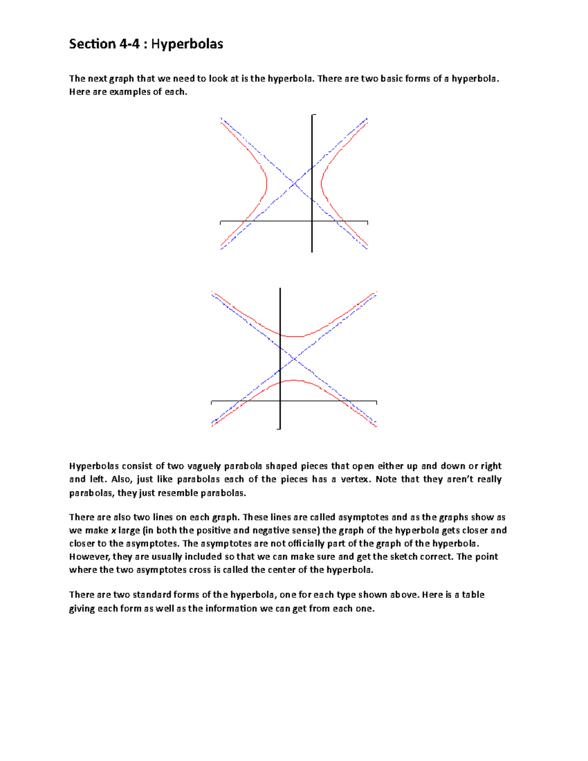 Hyperbolas - Section 4-4 : Hyperbolas The next graph that we need to ...