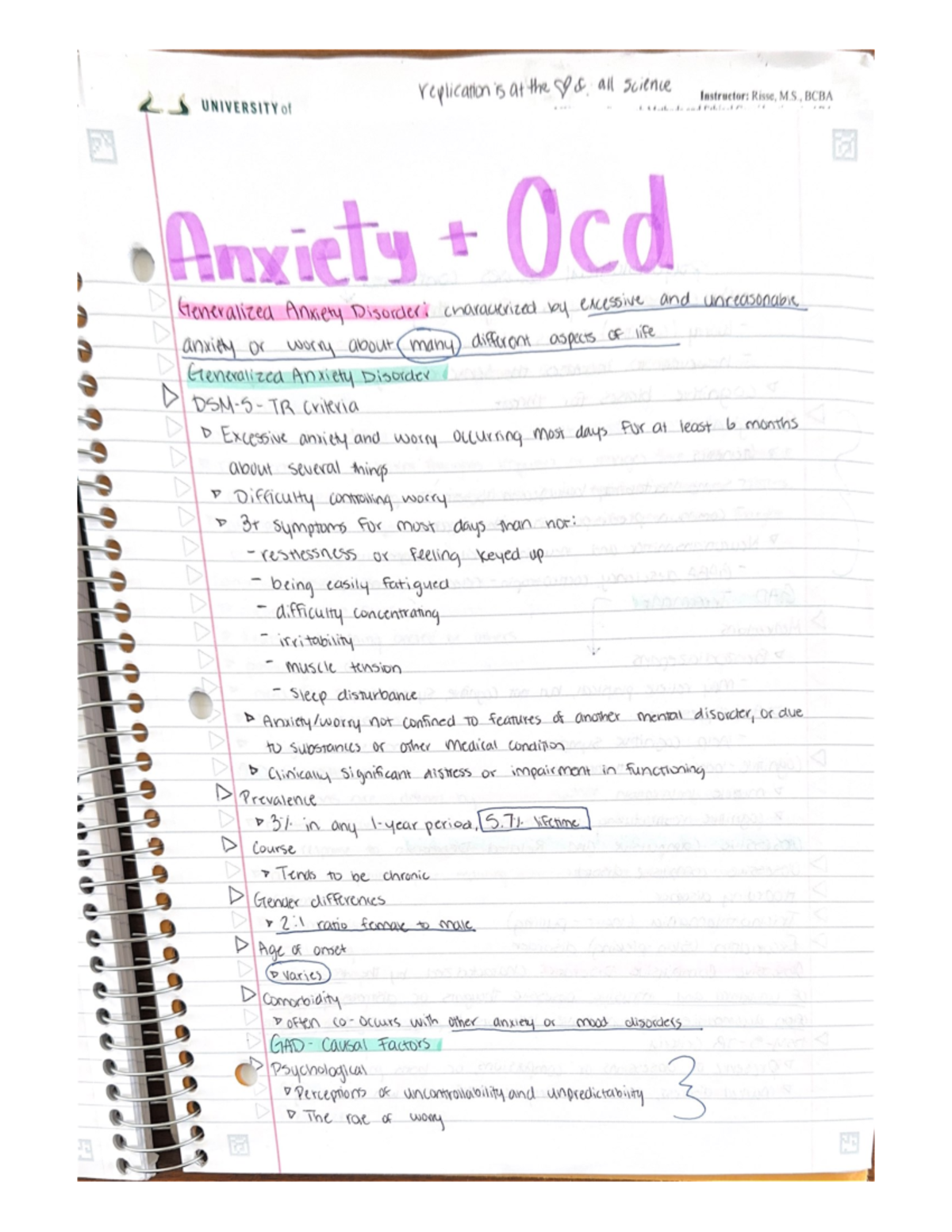 Anxiety and ocd - CLP4143 - Studocu